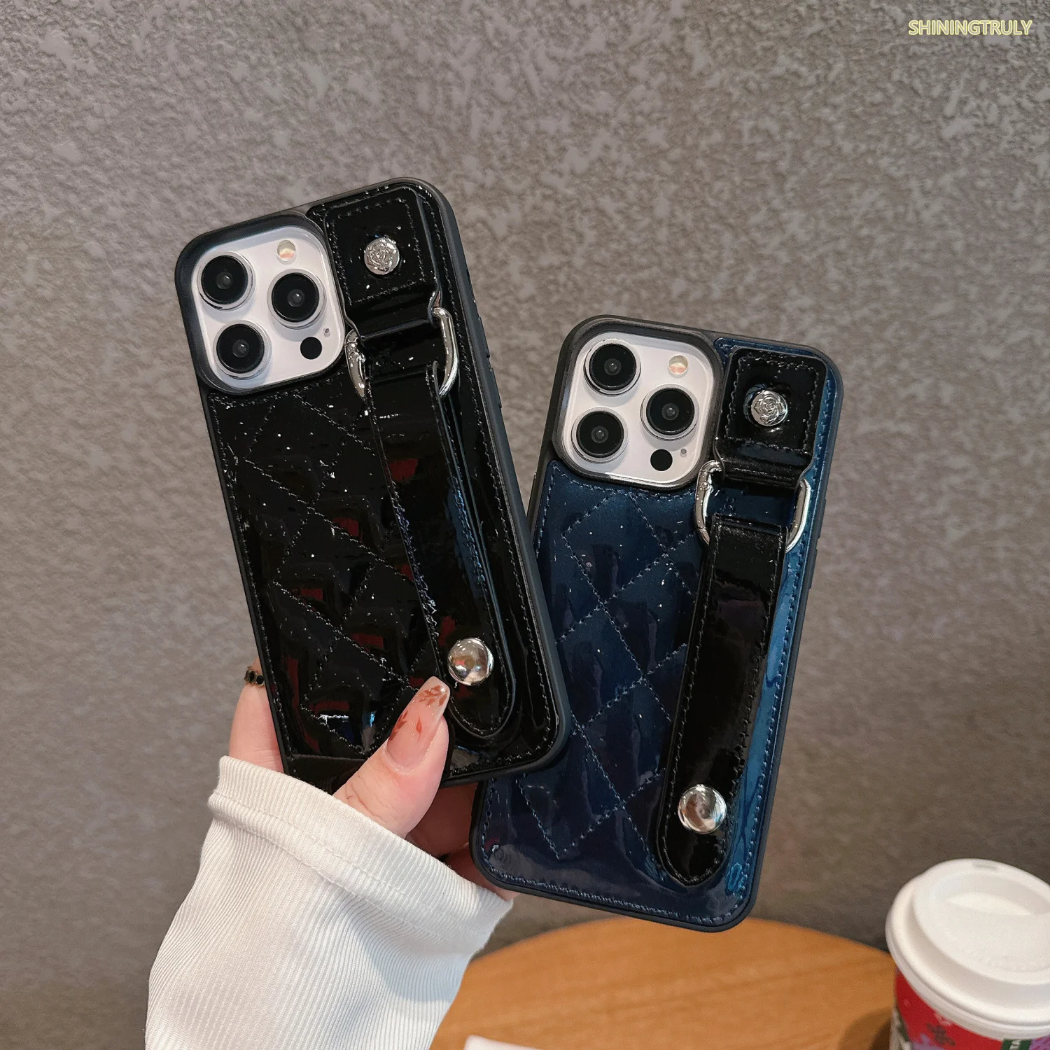 Luxury-smooth-Leather-Wrist-Strap-Holder-Phone-Cases-For-iPhone-15-11 ...