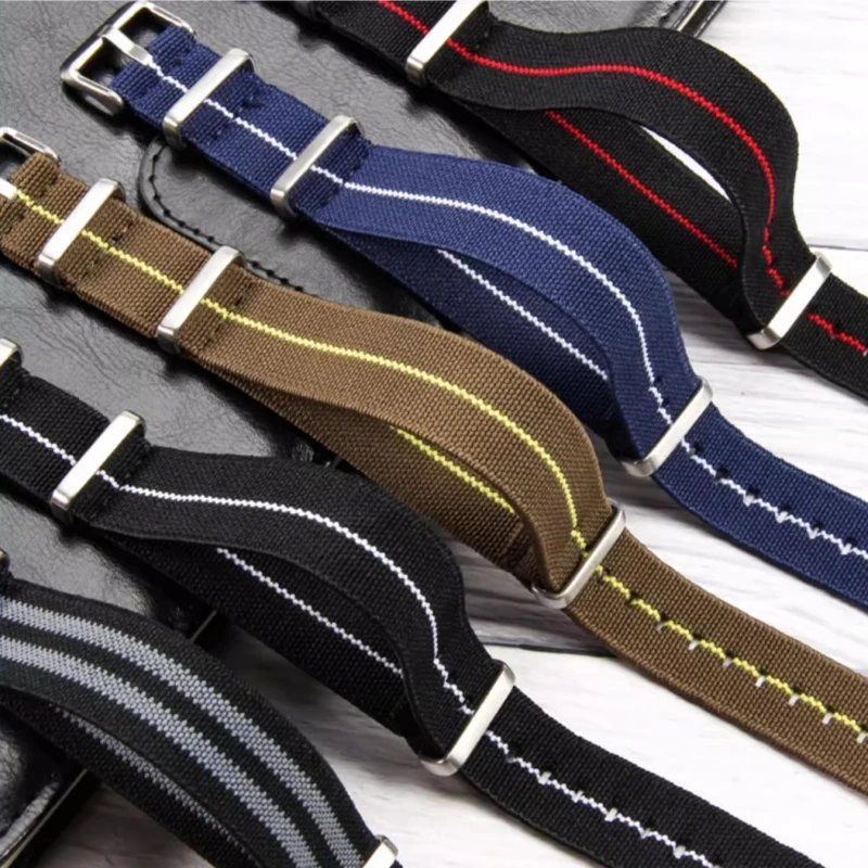 Elastic-Nylon-Watchband-60s-French-Troops-Parachute-Bag-Nato-Strap-18mm ...