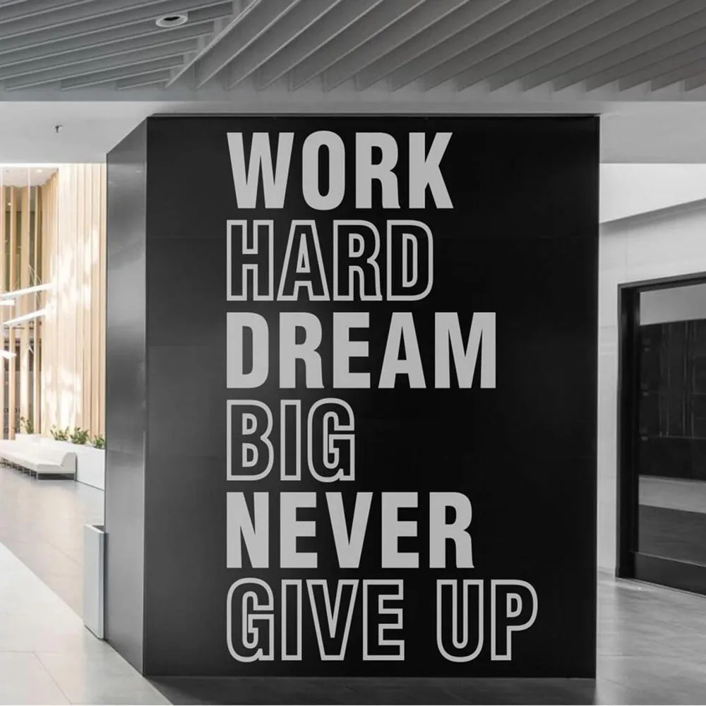 Arbeit-Hard-Dream-Big-Nie-Geben-Up-B-ro-Wand-Aufkleber-Klassenzimmer ...