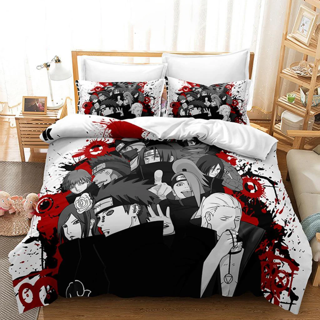 3PCS-Uchiha-Sasuke-Kids-Naruto-Bedding-Set-Duvet-Cover-Quilt-Cover ...