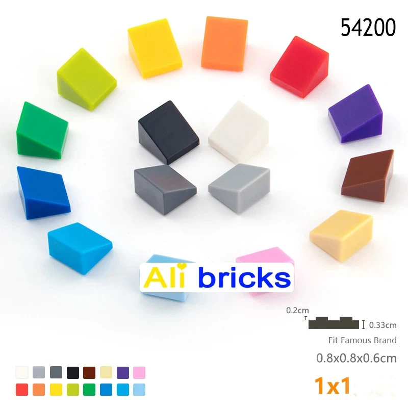 100pcs-DIY-Building-Blocks-Figure-Smooth-Bevel-Bricks-1x1-Educational ...