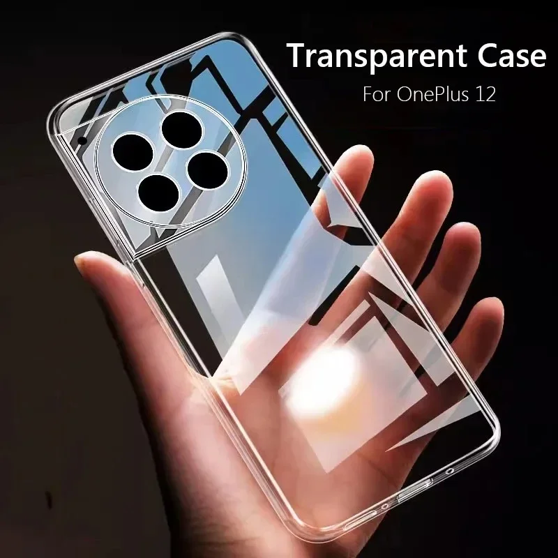 For-OnePlus-12-Case-Simple-Slim-Soft-TPU-Clear-Transparent-Phone-Case ...