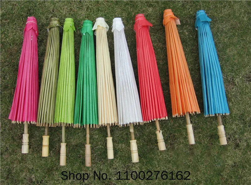 Diameter 70 CM Chinese Colored Fabric Umbrella, White Pink Parasols ...