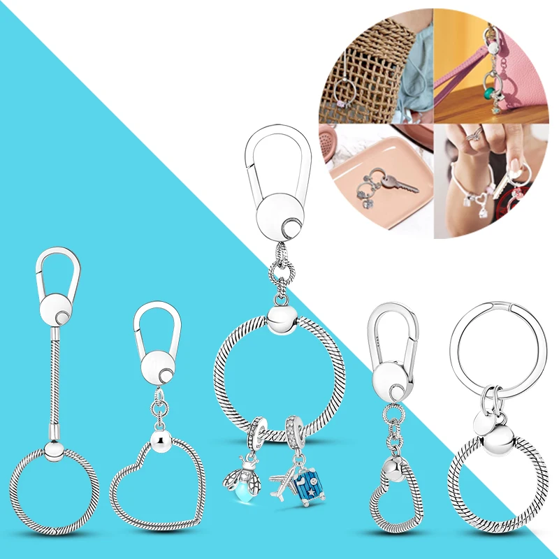 925-Silver-Small-Medium-Charm-Holder-Fit-Original-Pendant-Diy-Charms ...