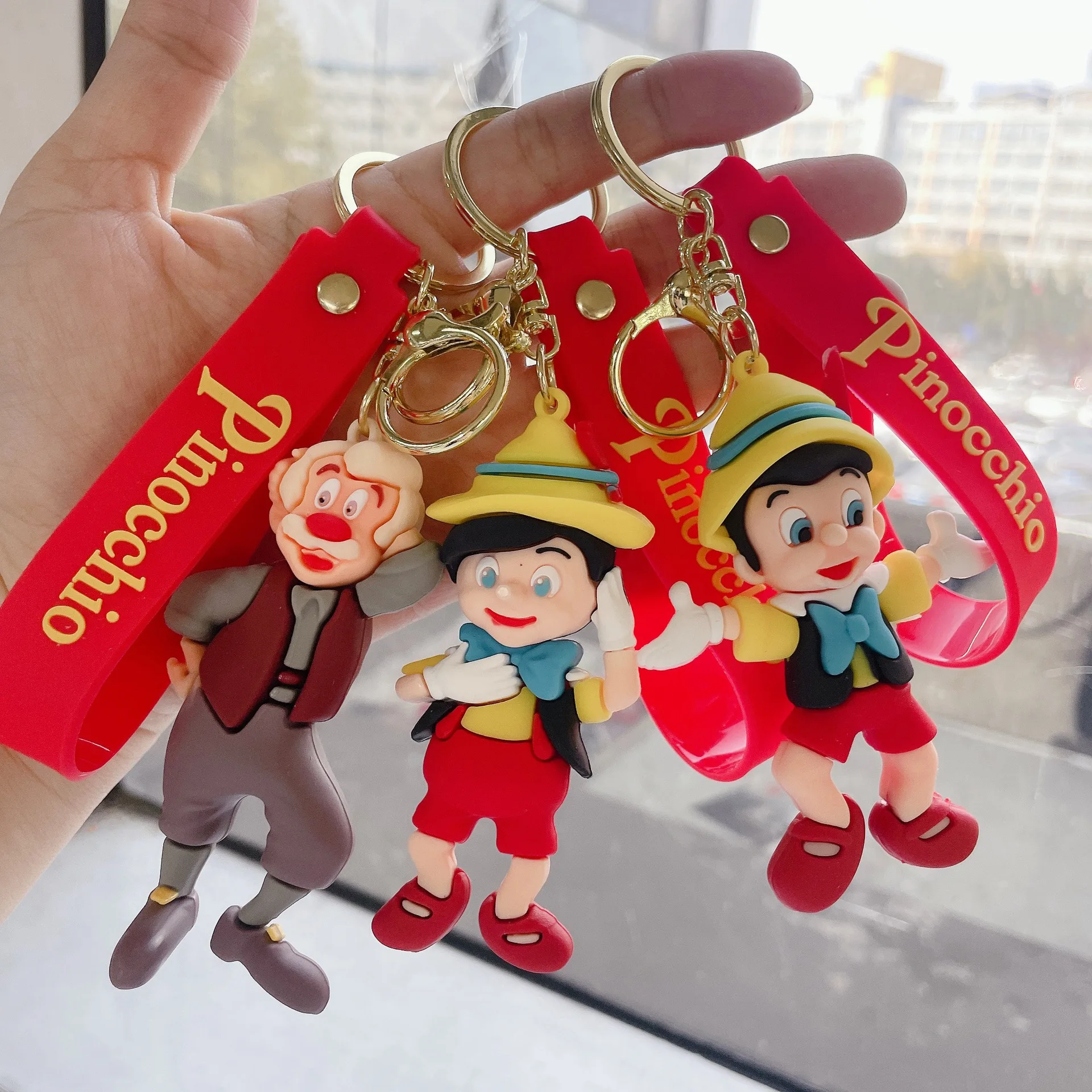 Disney-Cartoon-Movie-Pinocchio-Figure-Keychain-3d-Carpenter-Silicone ...