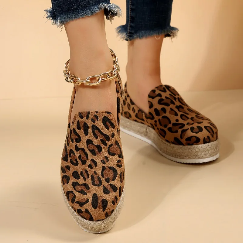Leopard-Women-Loafers-Shoes-Flats-Platform-Sport-Sneakers-Casual ...