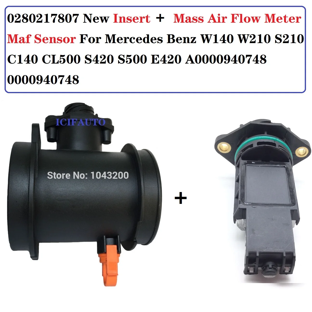 0280217807 New Mass Air Flow Meter Maf Sensor For Mercedes Benz W140 ...