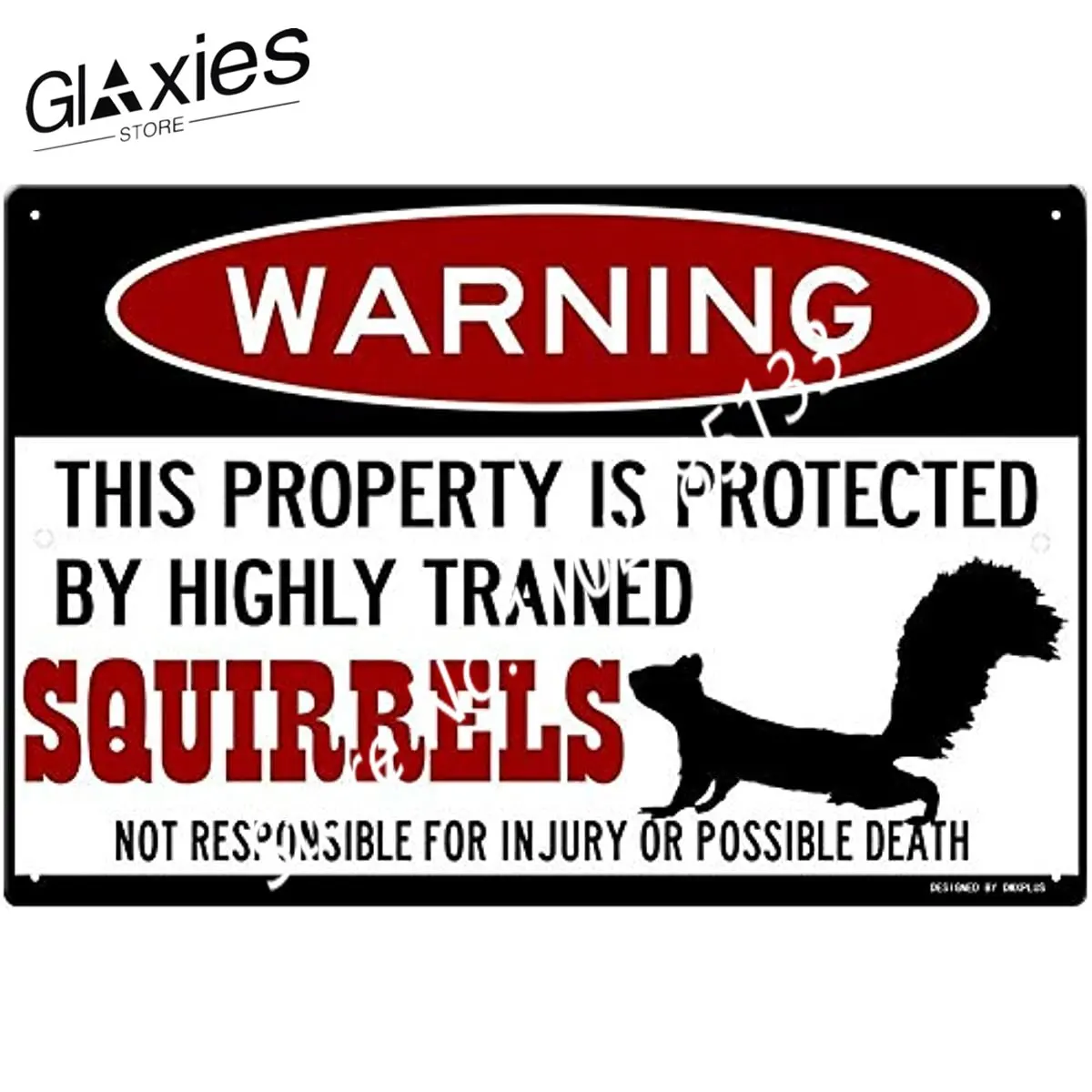FemiaD-Squirrel-Sign-Funny-Metal-Signs-Protected-by-Squirrels-Warning ...