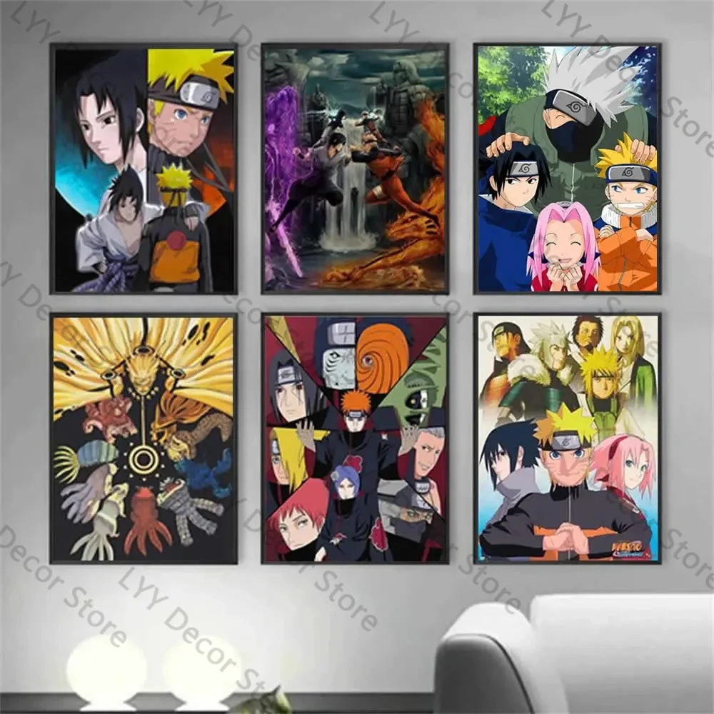 Canvas Posters Naruto Uchiha Obito Modular Prints Figures Decoration ...