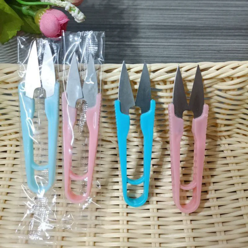 Household-Plastic-Cross-stitch-Scissors-Embroidered-U-shaped-Scissors ...