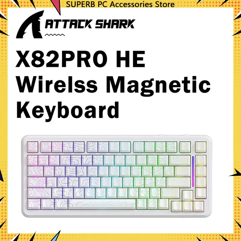 ATTACK SHARK X82 Pro HE 75% Magnetic Wireless Gaming Keyboard, RT/Snap ...