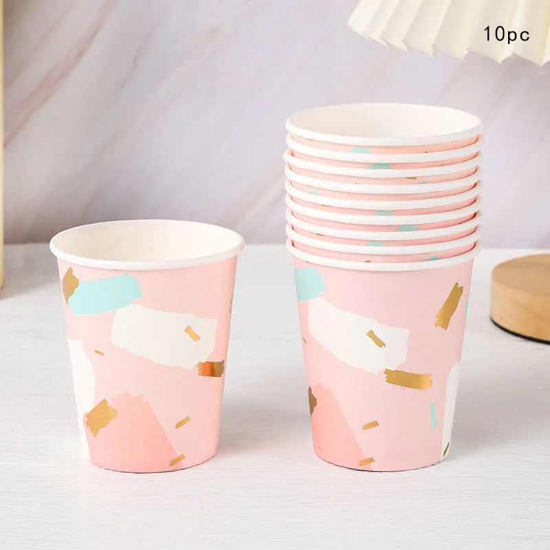 Gilded Disposable Tableware Paper Cup Baby Shower One 1st Birthday ...