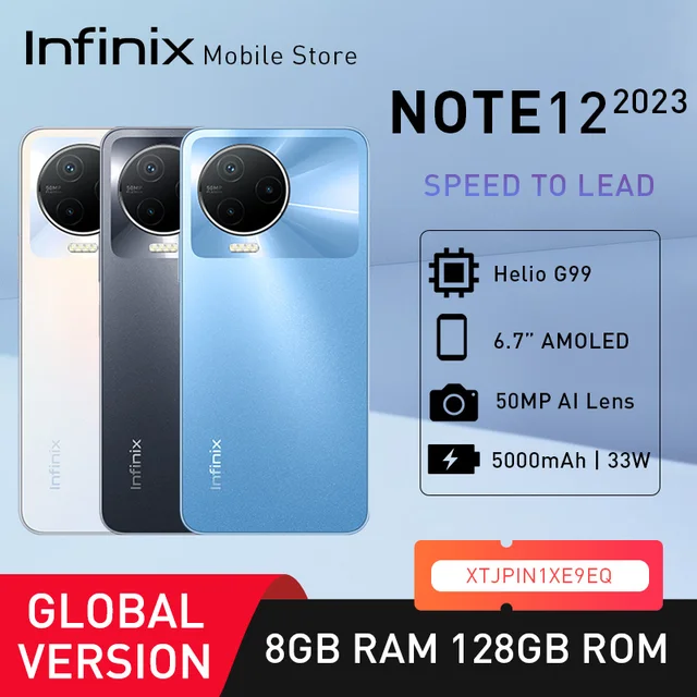 Global Version Infinix Note12 2023 4G NFC Helio G99 8/128GB 6.7" AMOLED ...