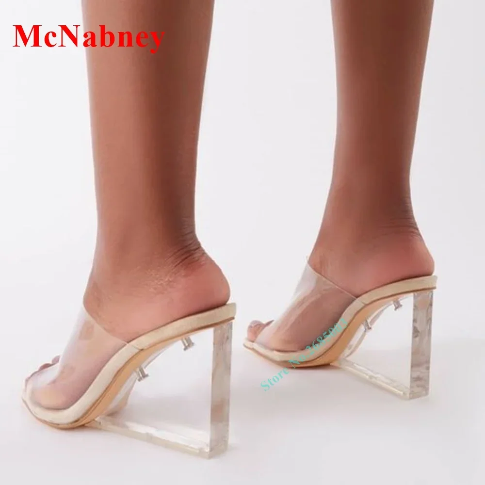 New Women's Transparent Crystal Wedge Shoes Open Toe Clear PVC Sandals ...