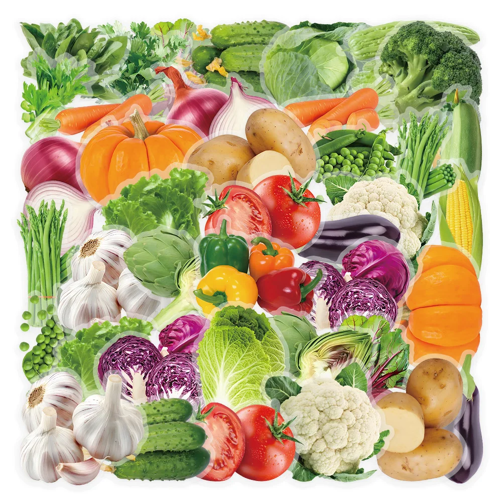 10/30/50PCS Vegetarian Diet Stickers Vegetable DIY Decoration Fridge ...