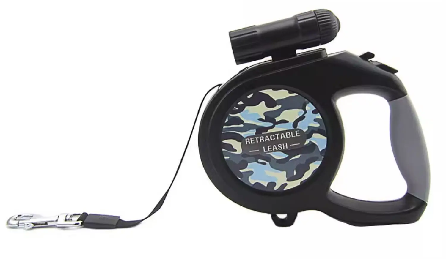 1pcs Automatic retractable dog leash with flashlight / poop bag holder ...
