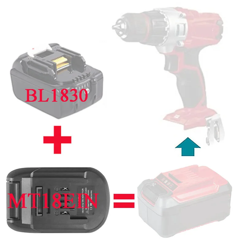 Dawupine Adaptador de batería MT18EIN, cargador para batería de iones de litio Makita de 18V ...
