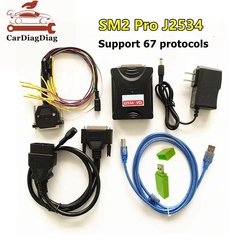 SM2 Pro J2534 VCI ECU Programmer Read Write ECU Tool Support Checksum & Pinout Diagram 67IN1 ...