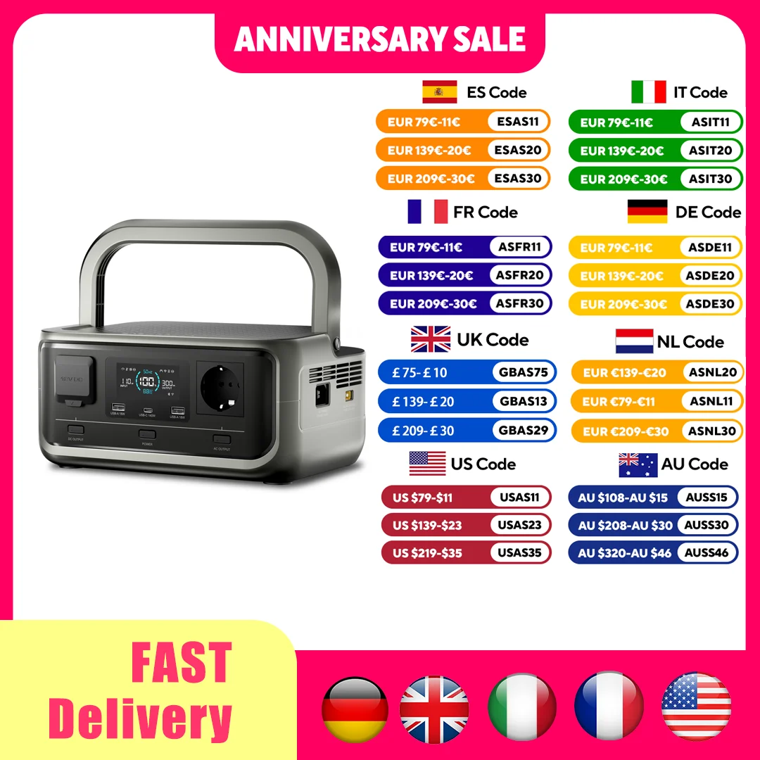 ALLPOWERS VOLIX P300 Portable Power Station 256Wh LiFePO4 Battery 300W ...