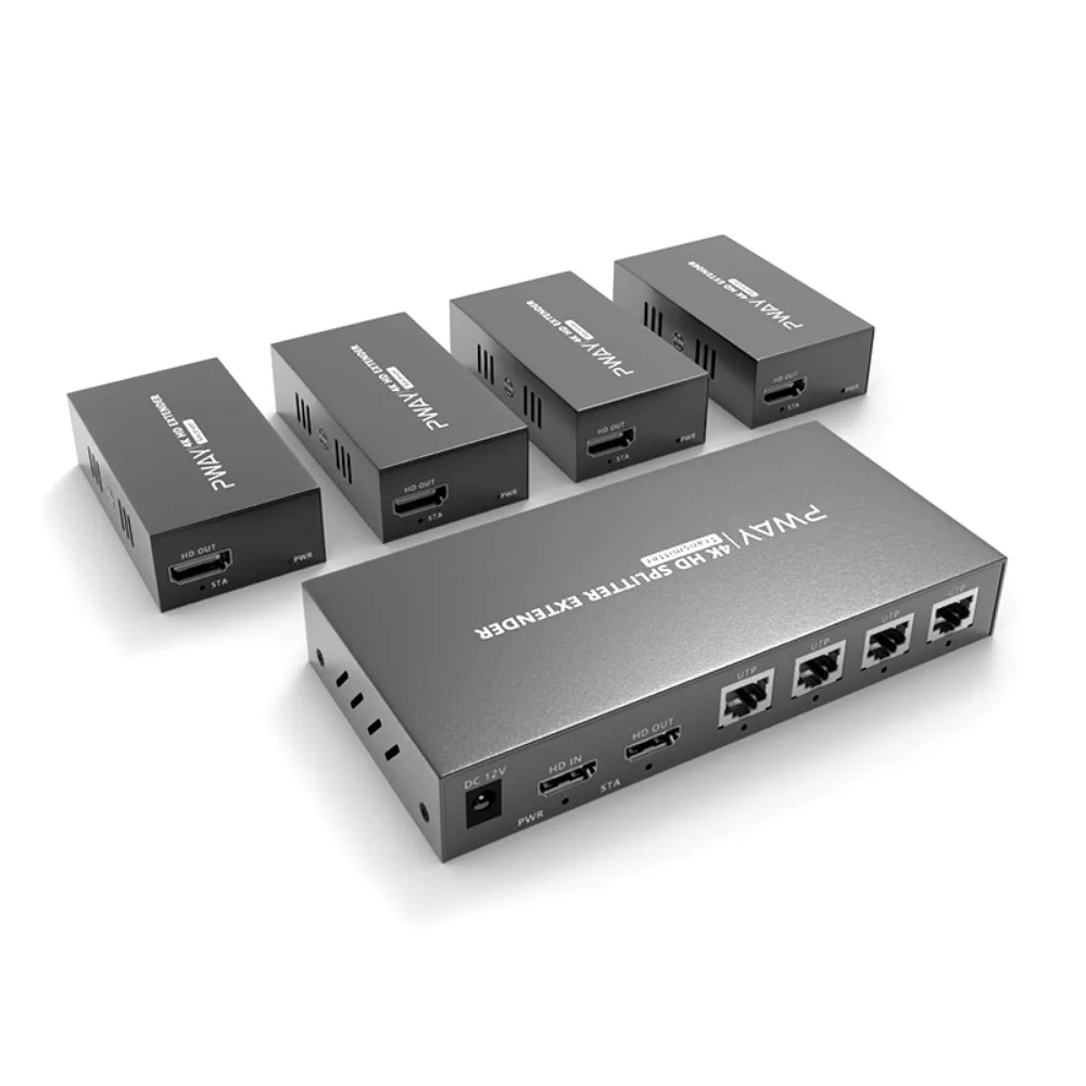 Super-Quality-200ft-1x4-HDMI-Splitter-Extender-60m-UTP-RJ45-Cat5e-Cat6 ...