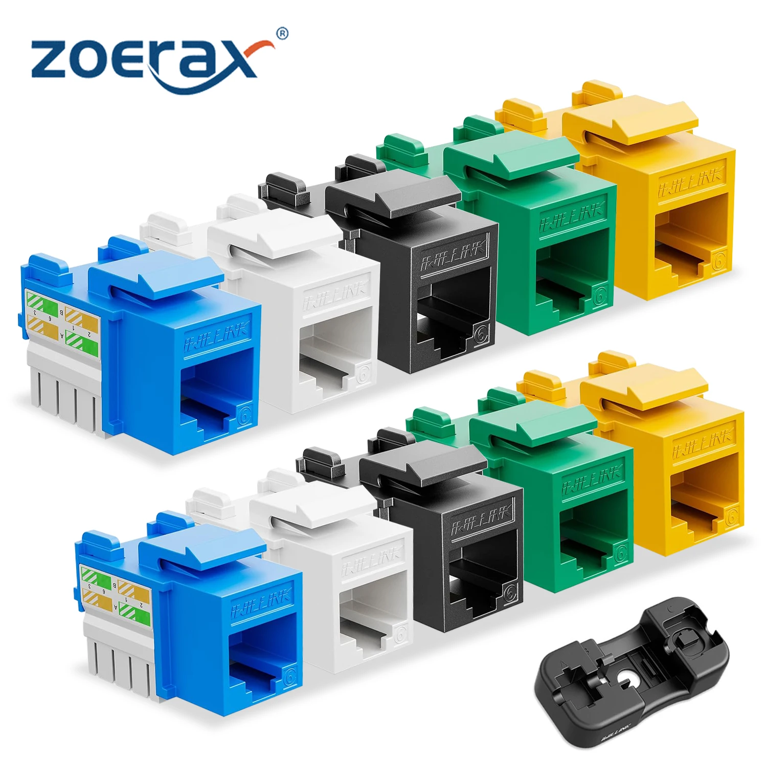ZoeRax-10-Pack-RJ45-Keystone-Jack-Cat6-Keystone-Jacks-in-White-and ...