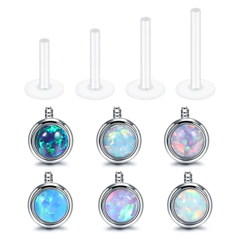 Clear Lip Rings Stud 16G Monroe Ashley Labret Medusa Plastic Piercing ...