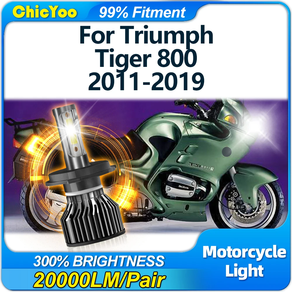 20000LM Motorcycle LED Headlight 12V 6000K CSP Chips Moto Light Bulb ...