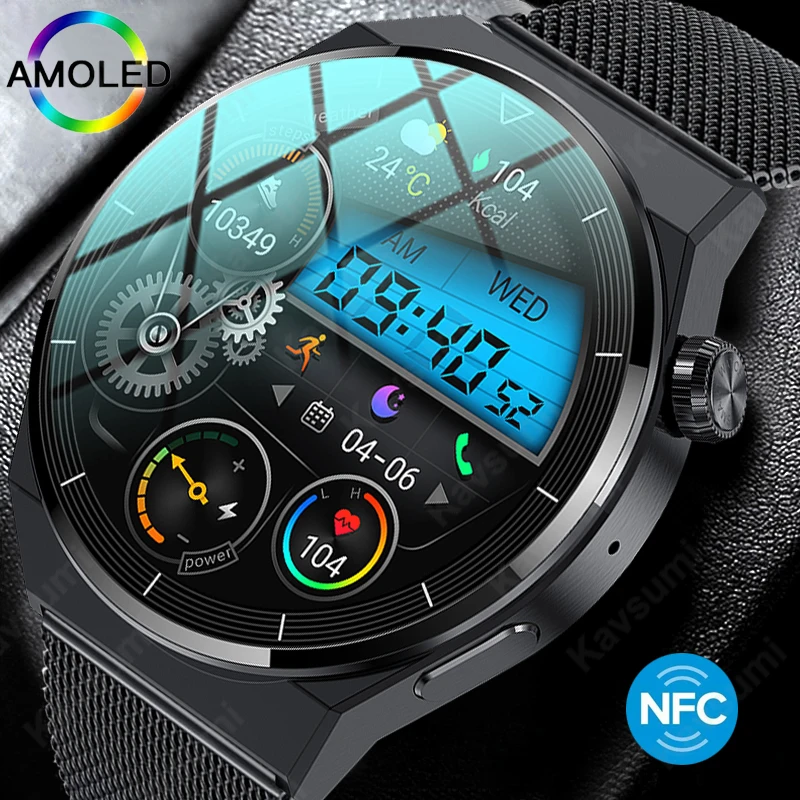 New NFC Smart Watch Men GT3 Pro AMOLED 390*390 HD Screen Waterproof ...