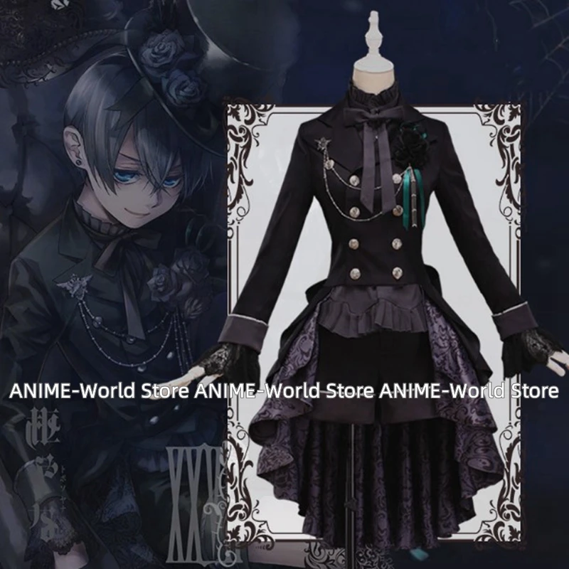 Sexy Anime Black Butler Ciel Phantomhive Cosplay Costume Man Suit Full ...
