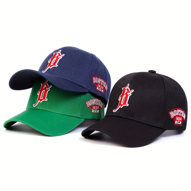 Unisex B Letter Side BOSTON Embroidery Baseball Caps Spring and Autumn ...