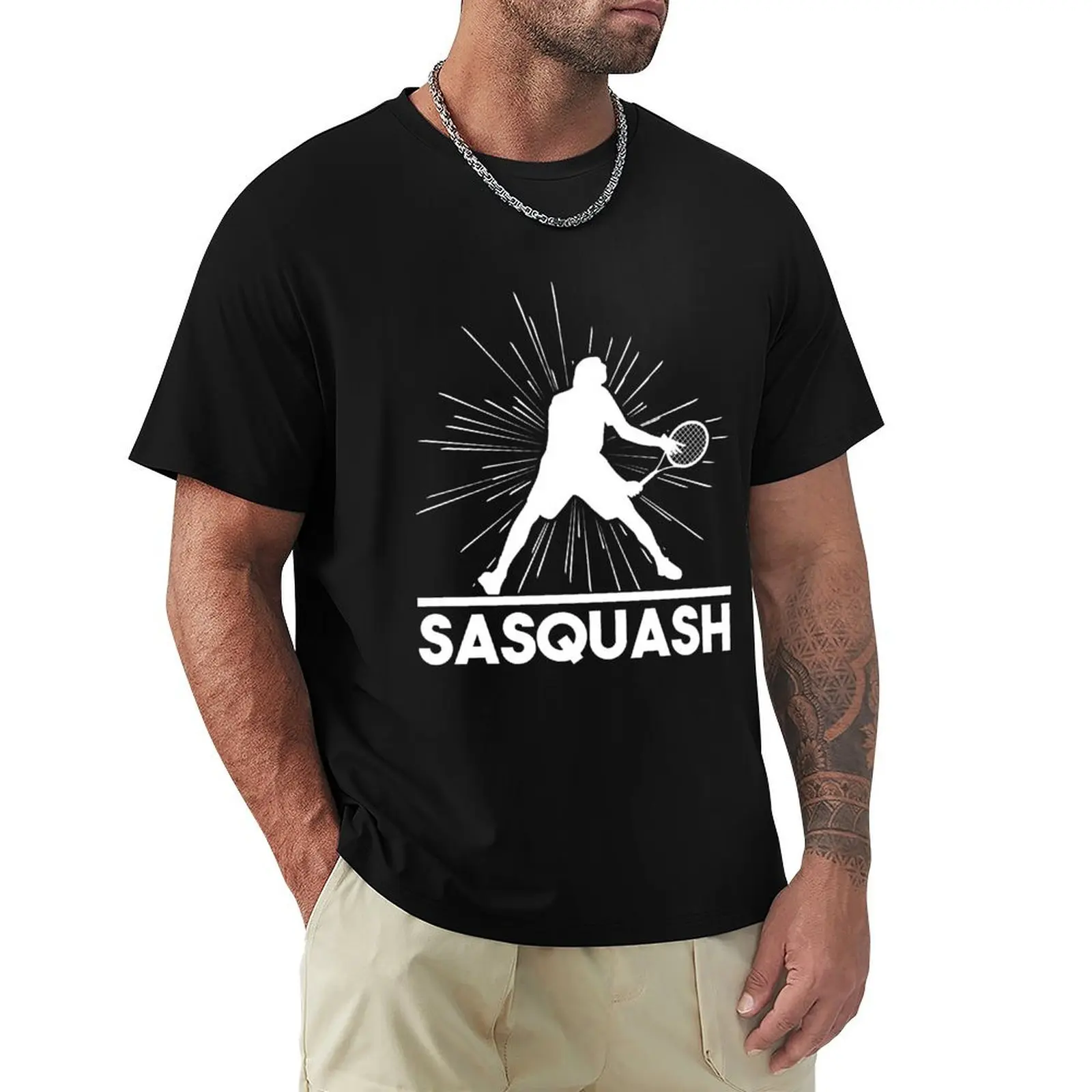 Funny-Sasquatch-Squash-Player-Racket-Indoor-Tennis-Court-T-shirt-animal ...
