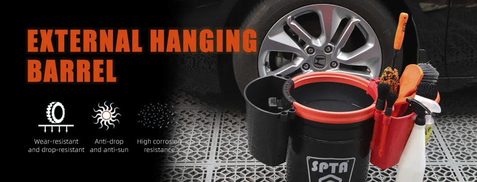 SPTA Universal Bucket Organizer Car Detailing Tools Towels Brushes Mitt ...