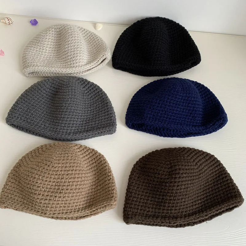 Winter-Hand-Knitted-Muslim-Men-Prayer-Hats-Islamic-Ramadan-Jewish ...