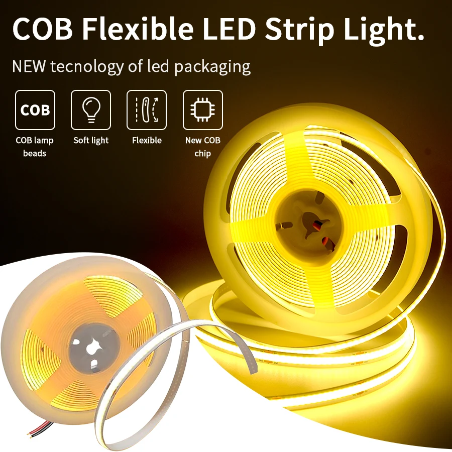 COB-LED-Strip-Indoor-Lighting-12V-24V-High-Density-Flexible-Diode-Strip ...