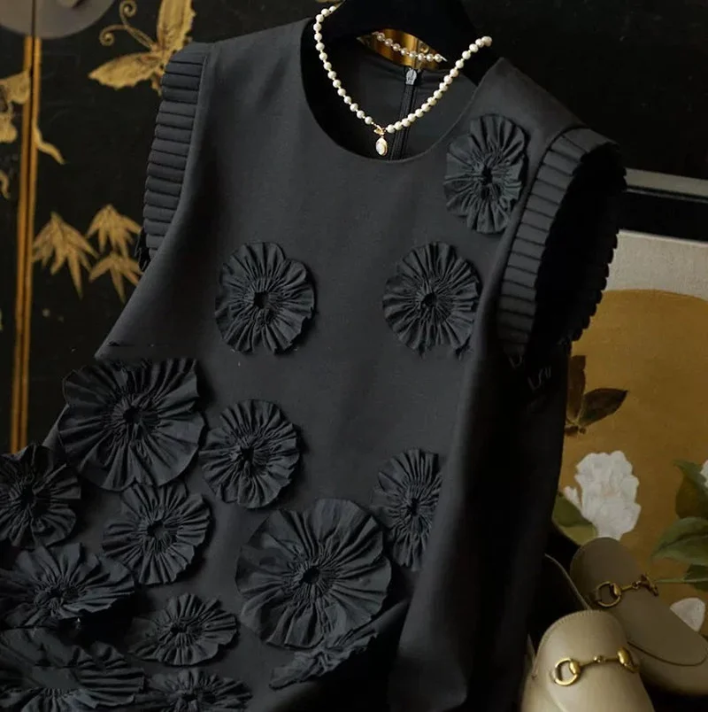 Vestido-com-estampa-preta-decalque-3D-feminino-retr-brit-nico ...