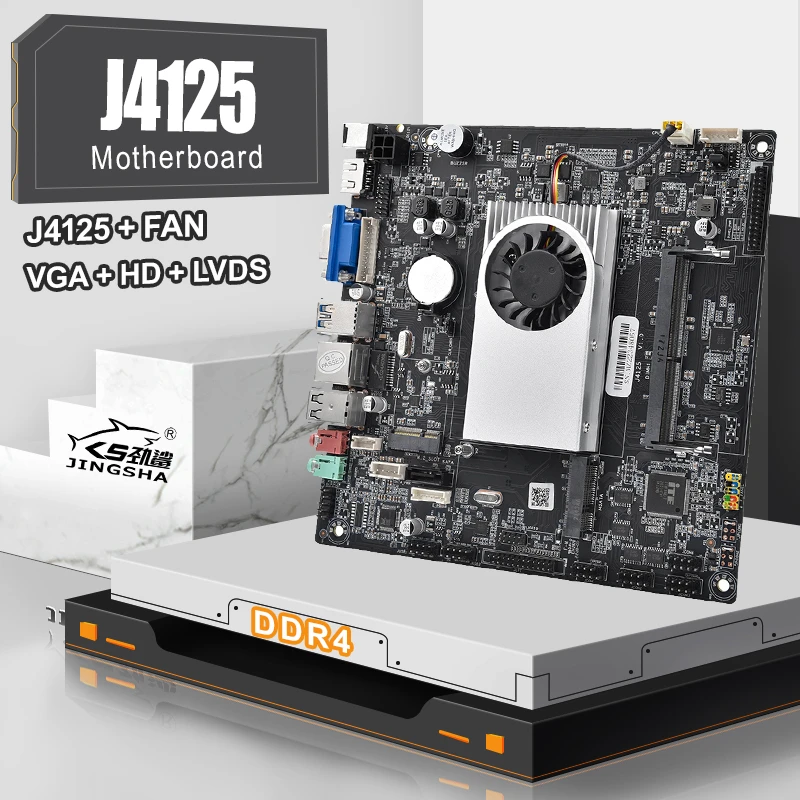 J4125 mini itx placa integrada cpu ddr4 memória cpu, combo de placa madre, ventilador integrado ...