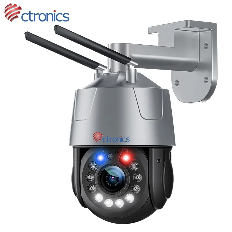 Ctronics 4G LTE Sim Card IP Camera Outdoor 30x Zoom 5MP PTZ Panoramic CCTV 50m Color Night ...