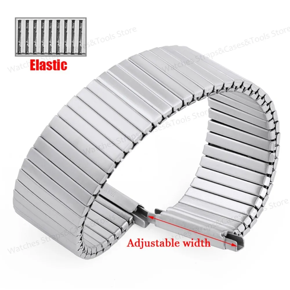 Metal-Elastic-Watch-Band-Stretch-Expansion-Stainless-Steel-Watch-Strap ...