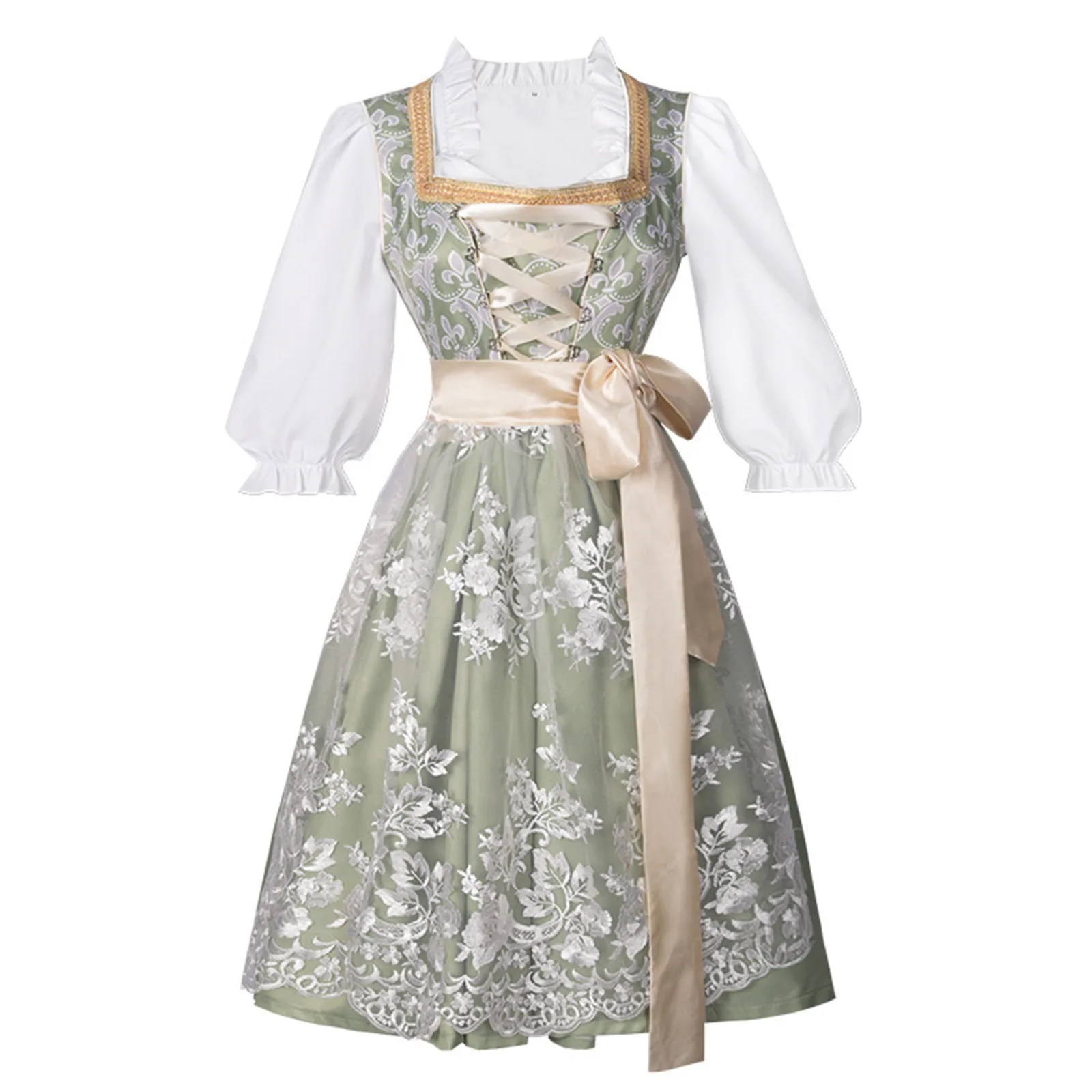 Women Oktoberfest German Dirndl Dress 3 Piece Costumes For Bavarian ...