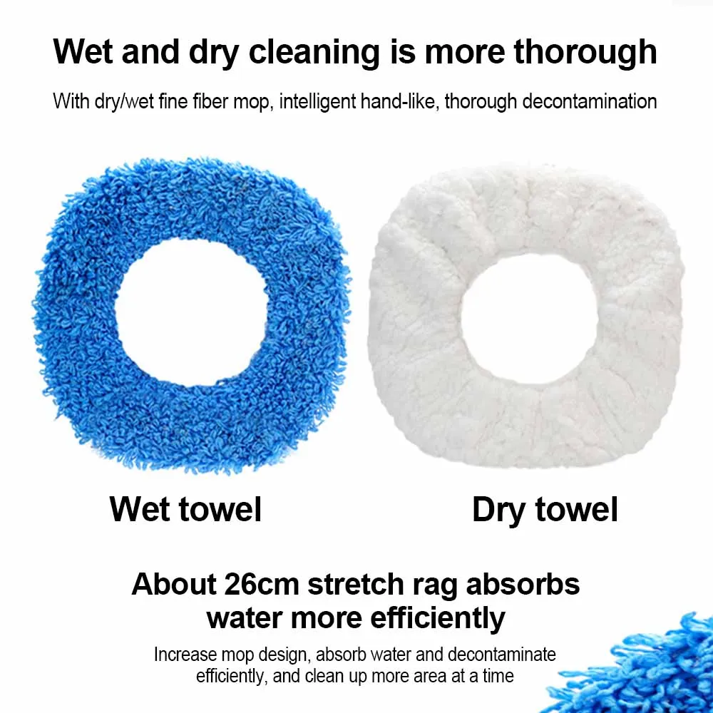 1-2pcs-26cm-Ultra-wide-Wet-Rag-Dry-Rags-Spare-Mop-For-Mopping-Robot ...