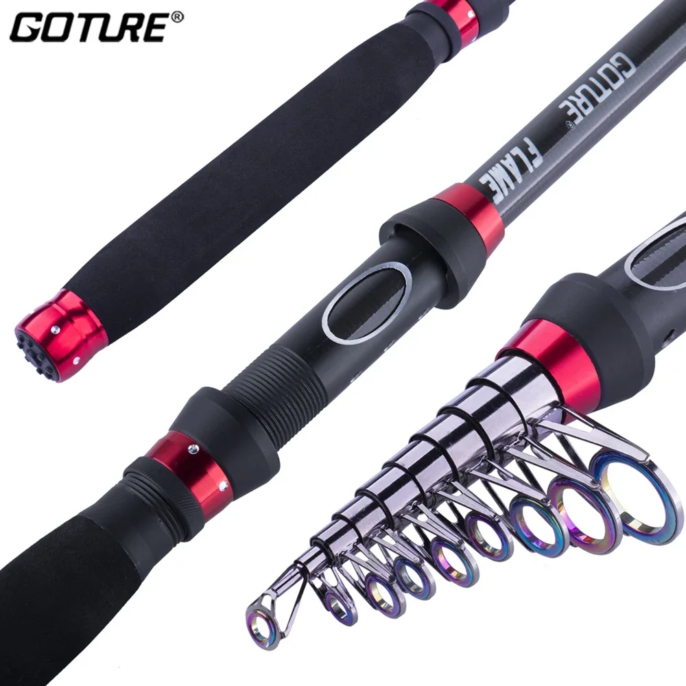 Goture FLAME High Carbon Fiber Telescopic Fishing Rod 1.8M 2.1M 2.4M 2 ...