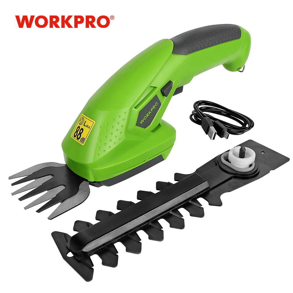 Workpro 3.6v Electric Trimmer 2 In 1 Lithium-ion Cordless Garden Tools Hedge Trimmer ...