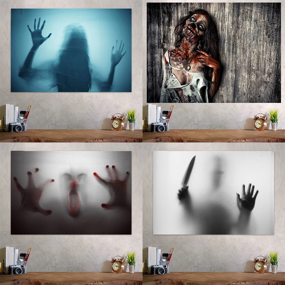 Home-Decor-Dark-Halloween-Tapestry-Zombie-Sadako-Wall-Hanging-Witch ...