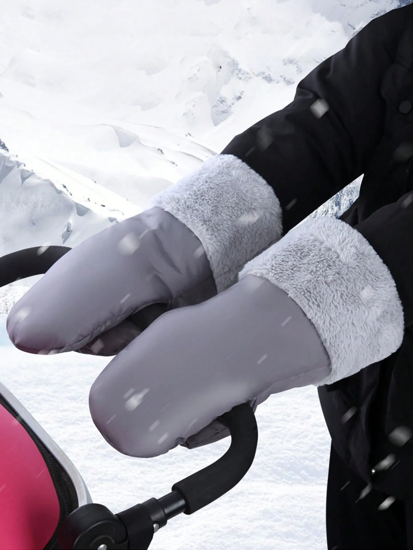 Winter-Pram-Hand-Muff-Baby-Carriage-Pushchair-Warm-Plush-Hand-Cover ...