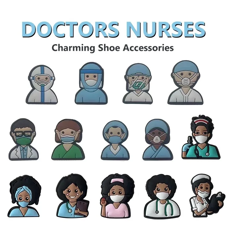 PVC-Shoe-Charms-Cartoon-Funny-Doctor-Shoe-Accessories-Ornament-Cute ...