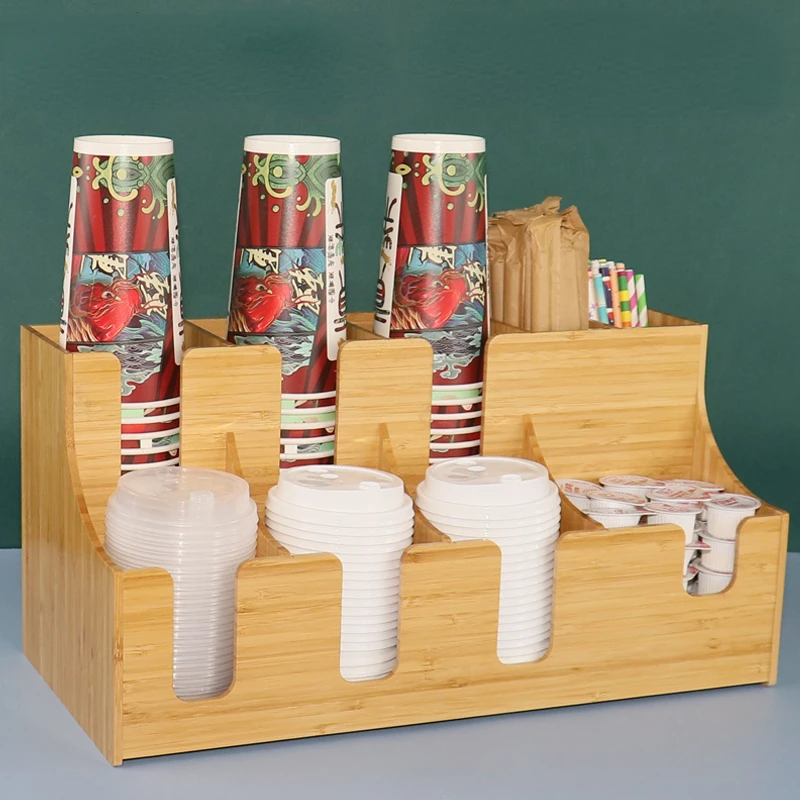 Creative-Wood-Color-Coffee-Milk-Tea-Cup-Holder-Bar-Storage-Disposable ...