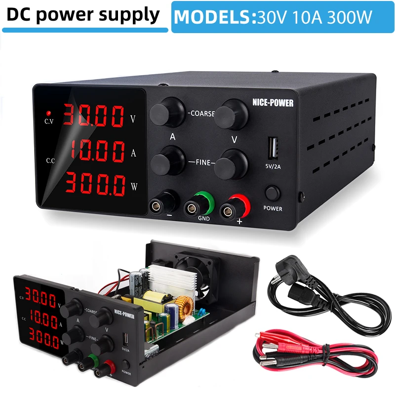 Usb Dc Regulated Laboratory Power Supply Adjustable 30v 10a Voltage ...