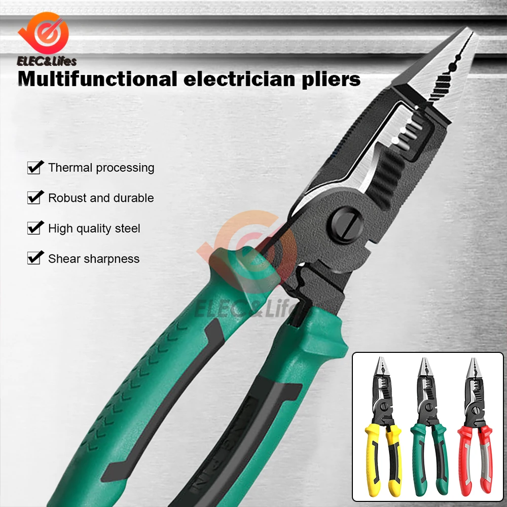 9-in-1-Multifunktions-Elektriker-Zange-Lange-Nase-Zangen-Kombination ...