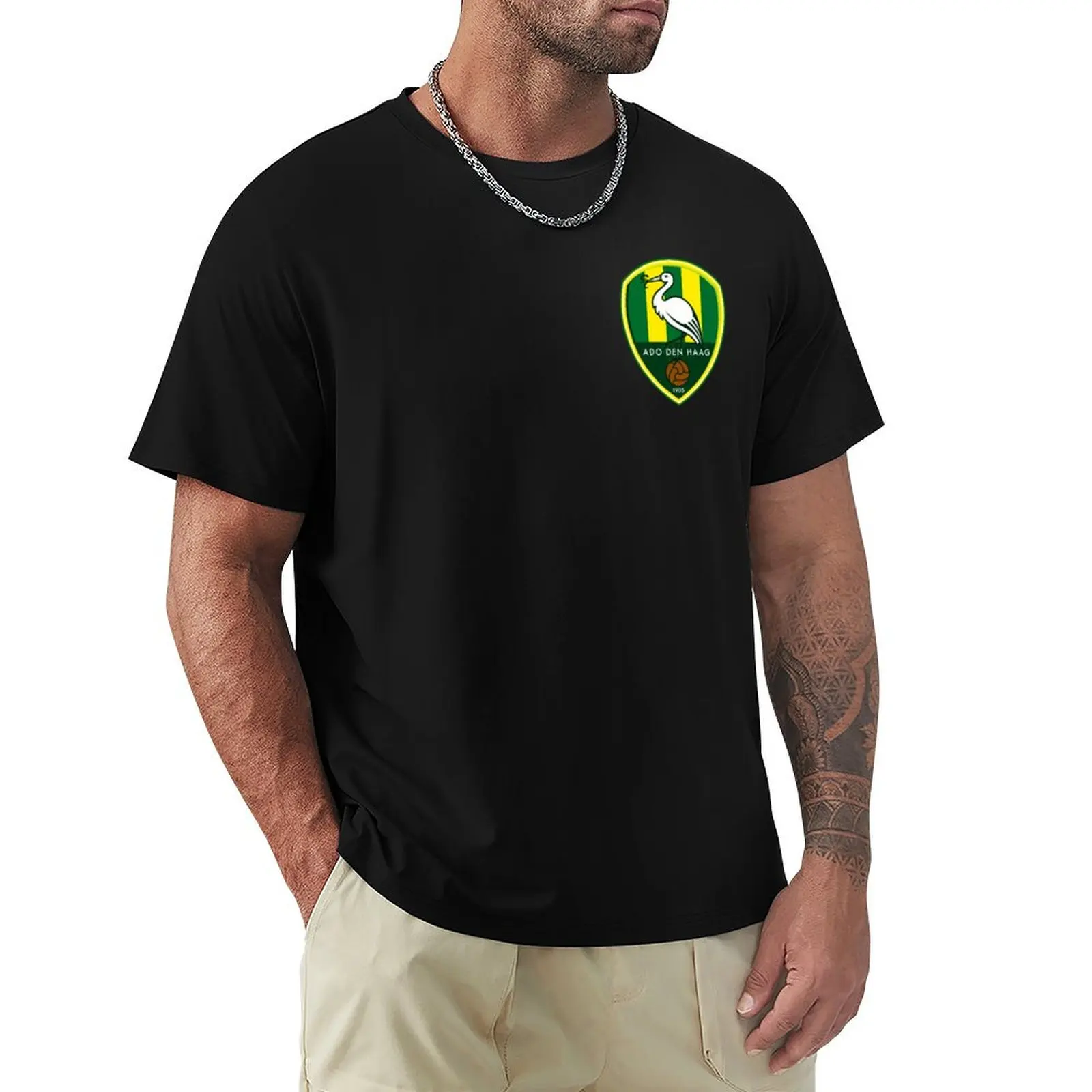 ADO Den Haag Crest/Logotipo Camiseta street wear camiseta de luxo novos ...