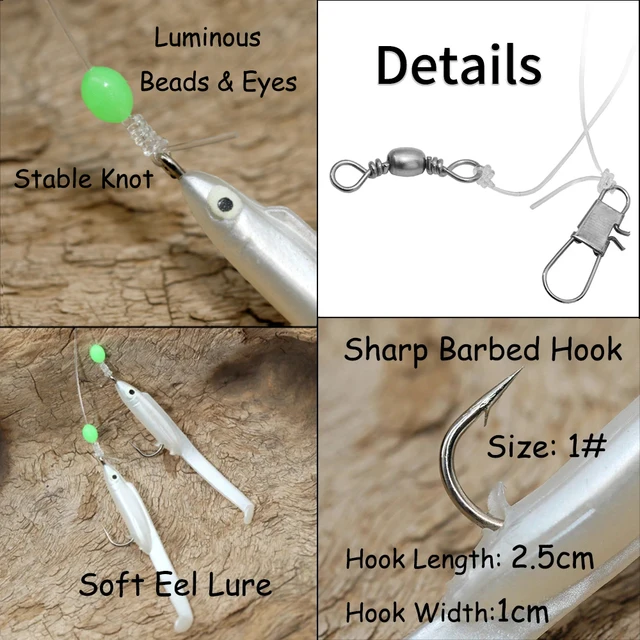 Luminous Soft Eel Sabiki Rig - Easy Fishing Tackle